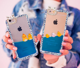 Phone Case Cute Duck Crown Bling Sparkle Glitter Stars Liquid Quicksand ...