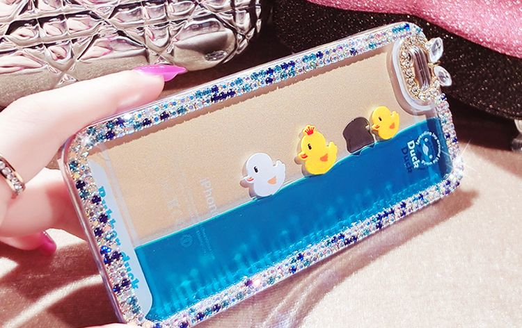 Phone Case Cute Duck Crown Bling Sparkle Glitter Stars Liquid Quicksand ...
